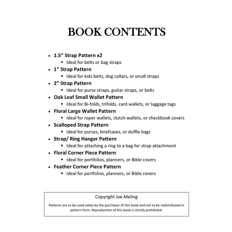 Leather Tooling Patterns – 23 Plus